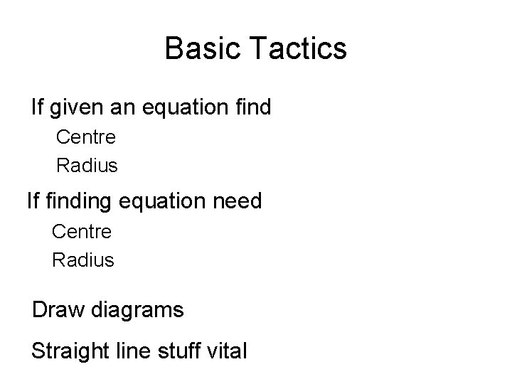 Circle Tactics What is to be learned Tactics