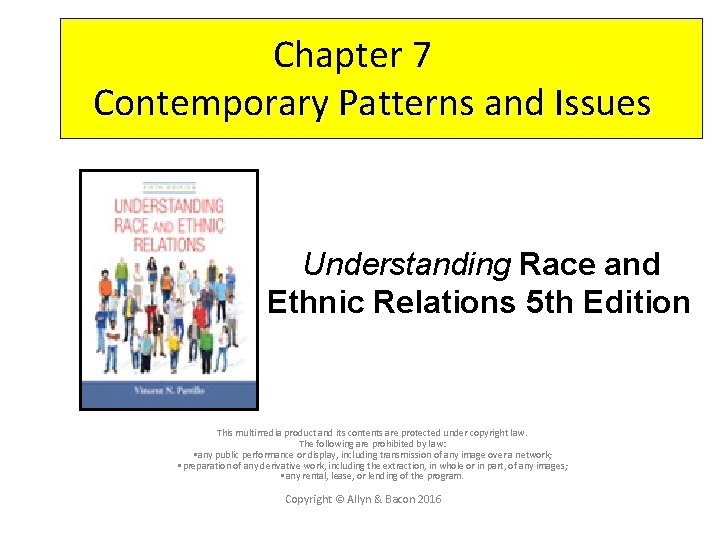Chapter 7 Contemporary Patterns and Issues Understanding Race