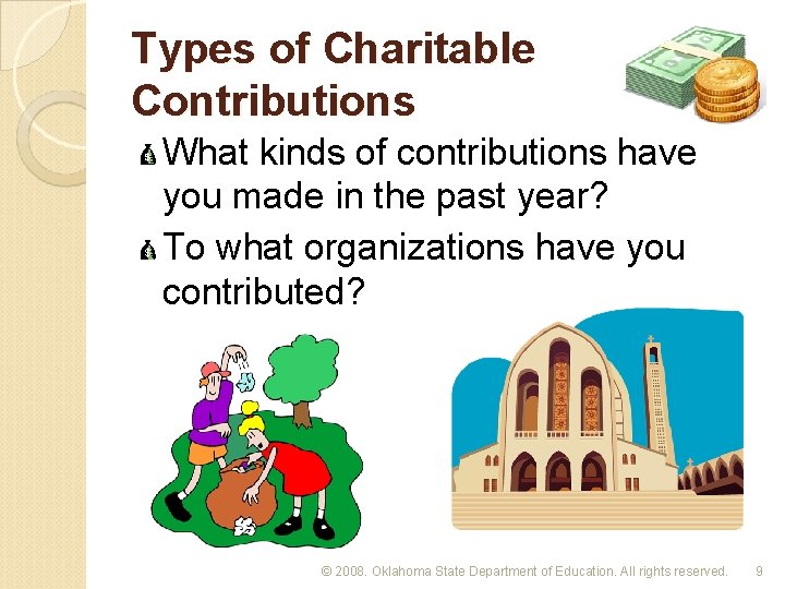 Oklahomas Personal Financial Literacy Passport Standard 14 Charitable