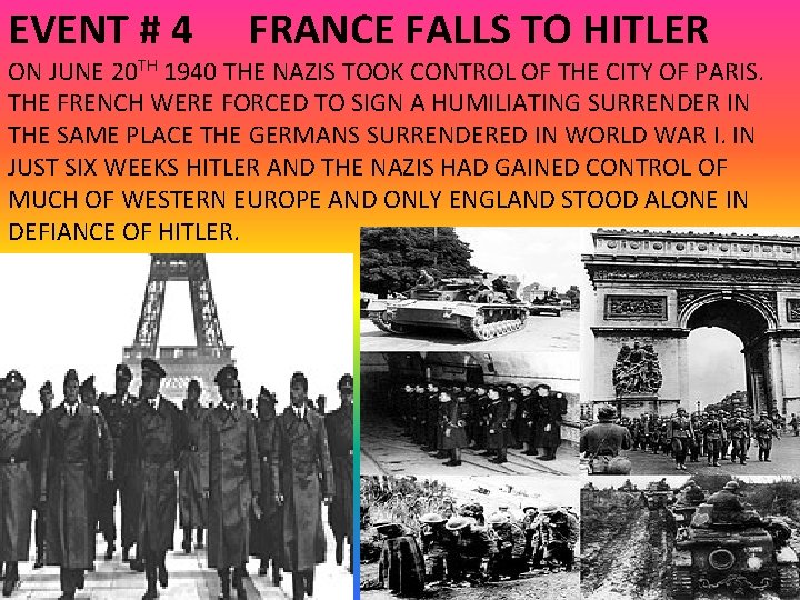 ANALYZING DOCUMENTS THE EVENTS OF WORLD WAR II