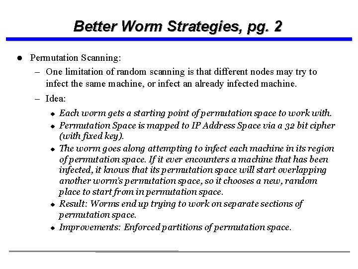 Modeling the Spread of Worms Wade Trappe Overview