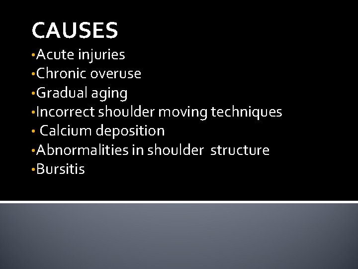 Rotator Cuff Injuries OBJECTIVES Anatomy of shoulder joint
