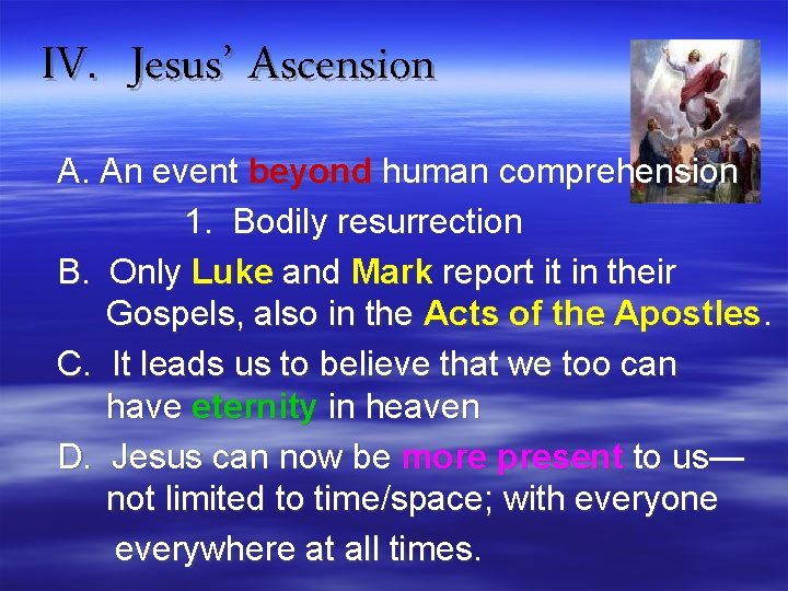 Chapter 11 Jesus Resurrection I The Gospel Accounts