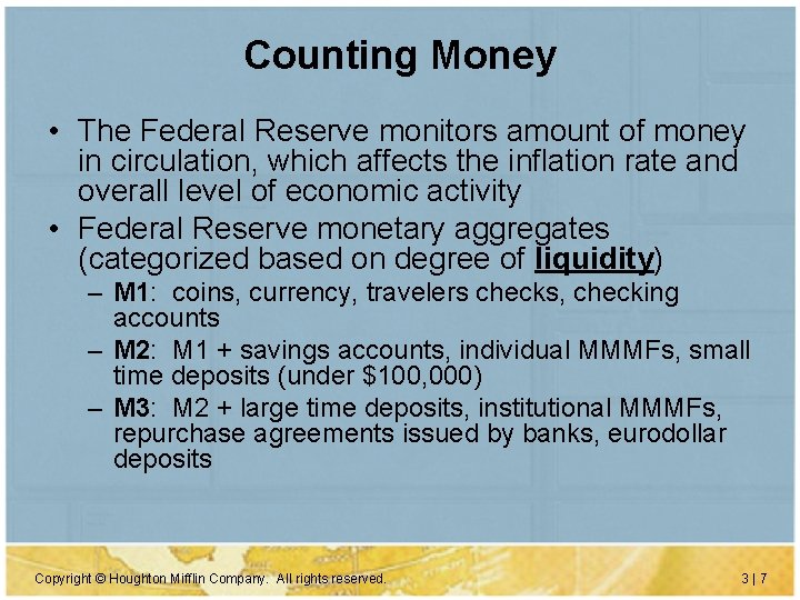 Chapter Three Money and Payments How We Use