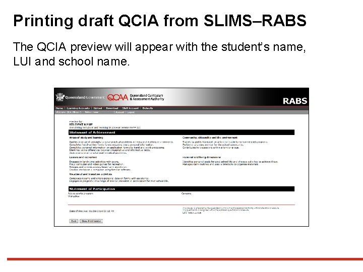 Preparing for verification 160427 Queensland Certificate of Individual