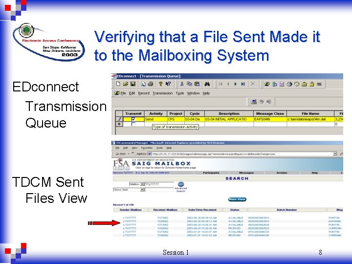 Session 1 Managing your SAIG Mailbox with EDconnect