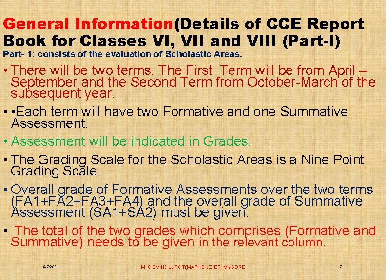 CCE TRAINING MODULE CLASSES VI to VIII SUB