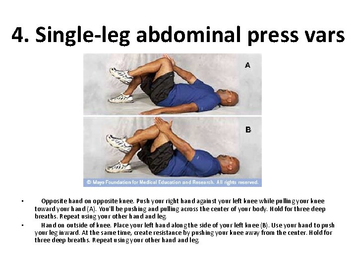 Core Strength Exercises From the Mayo Clinic website