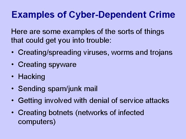 Cyber Crime Today we will look at Different