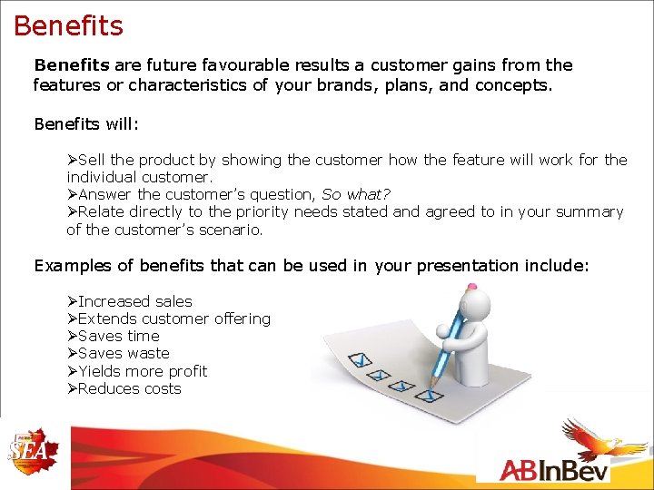 Linking Features to Benefits Fact Based Selling Technique