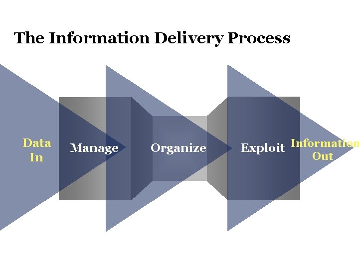 The Information Delivery Process Data In Manage Organize
