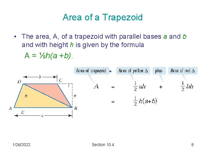 Section 10 4 Area and Circumference 1 Use