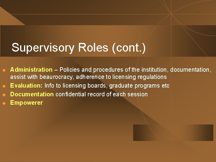 Supervision Jerrold Lee Shapiro Ph D Professor and
