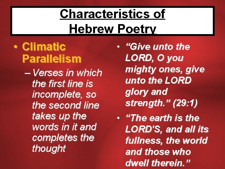 Old Testament Survey The Book of Psalms Blessed