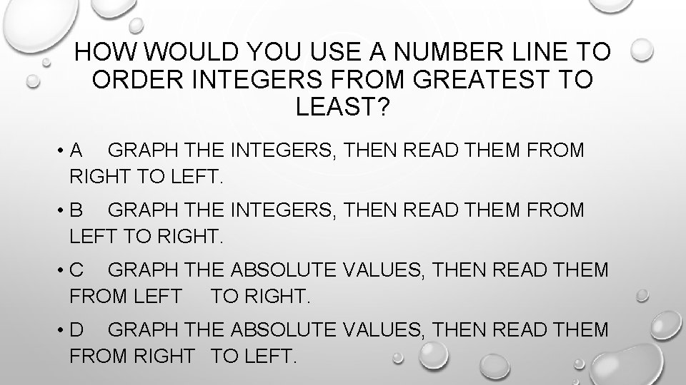INTEGER TEST REVIEW WHICH DESCRIBES 4 AND 4