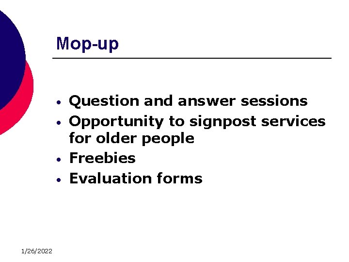 Food Hygiene for Vulnerable Groups Initiative Over 60s