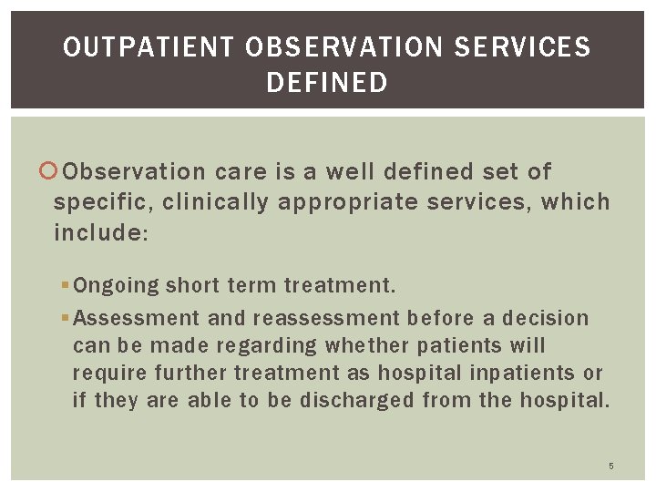 OBSERVATION To Admitor not to Admitthat is the