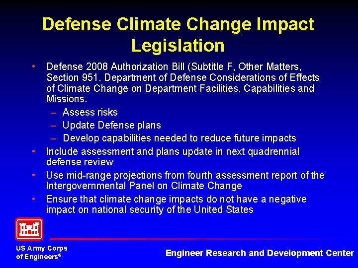 U S Military Activities and Responses to Climate