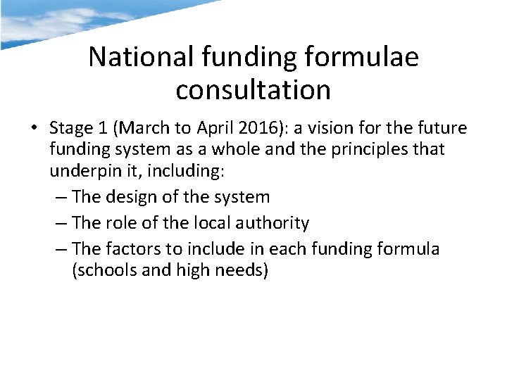 Budget Briefing Session for Governing Bodies Becky Mc