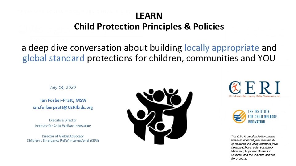 LEARN Child Protection Principles Policies a deep dive