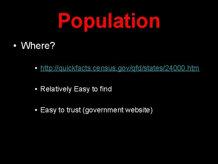 Data Statistics and Its Relation to Baltimore Caitlin