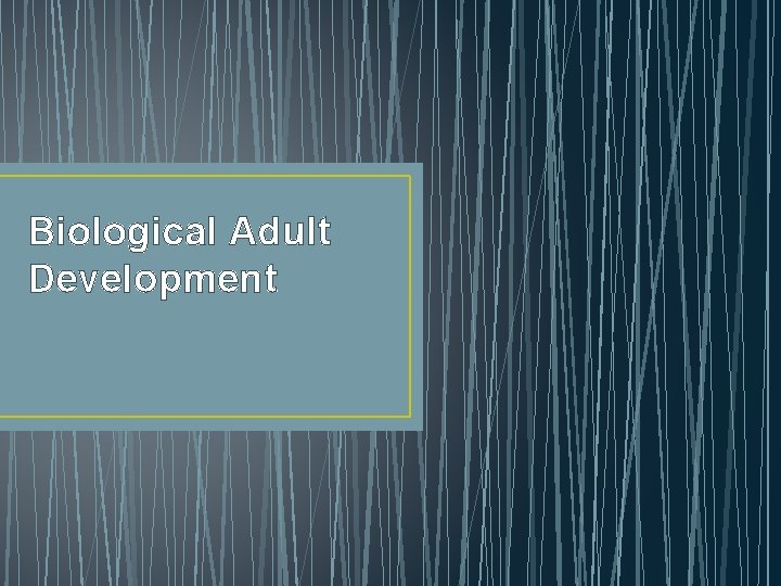 Adult Development Ericksons theory Ericksons Theory Each stage