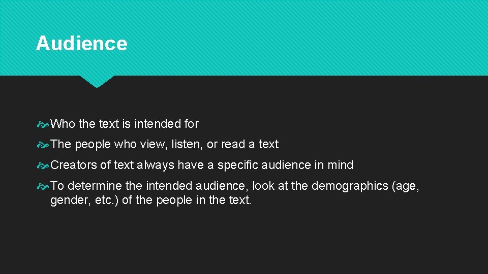 Reading Strategies Audience Purpose and Message Audience Who