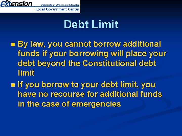 Financial Management Series Number 5 DEBT MANAGEMENT Alan