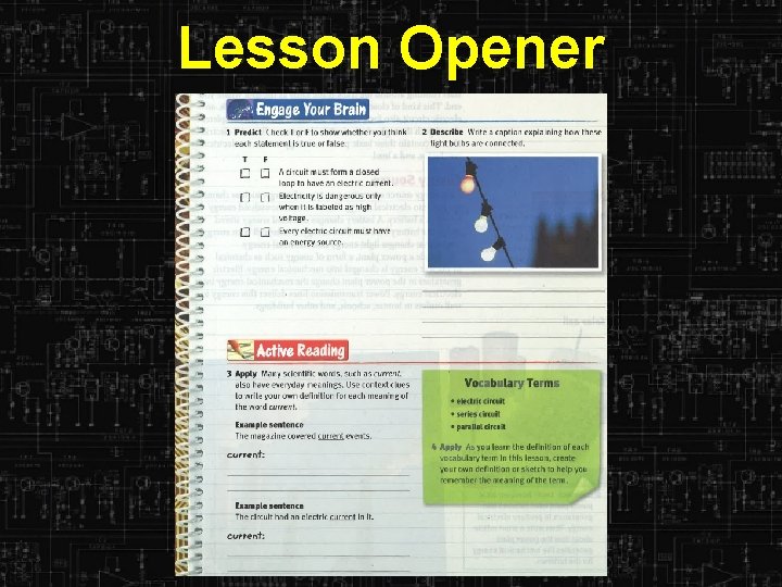 Learning Objectives I can describe the parts of