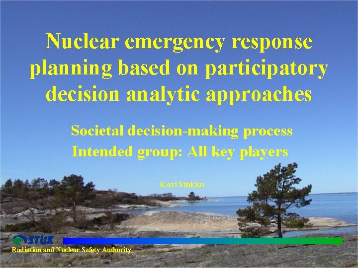 Nuclear emergency response planning based on participatory decision
