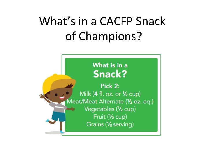 Whats in a CACFP Breakfast of Champions Note