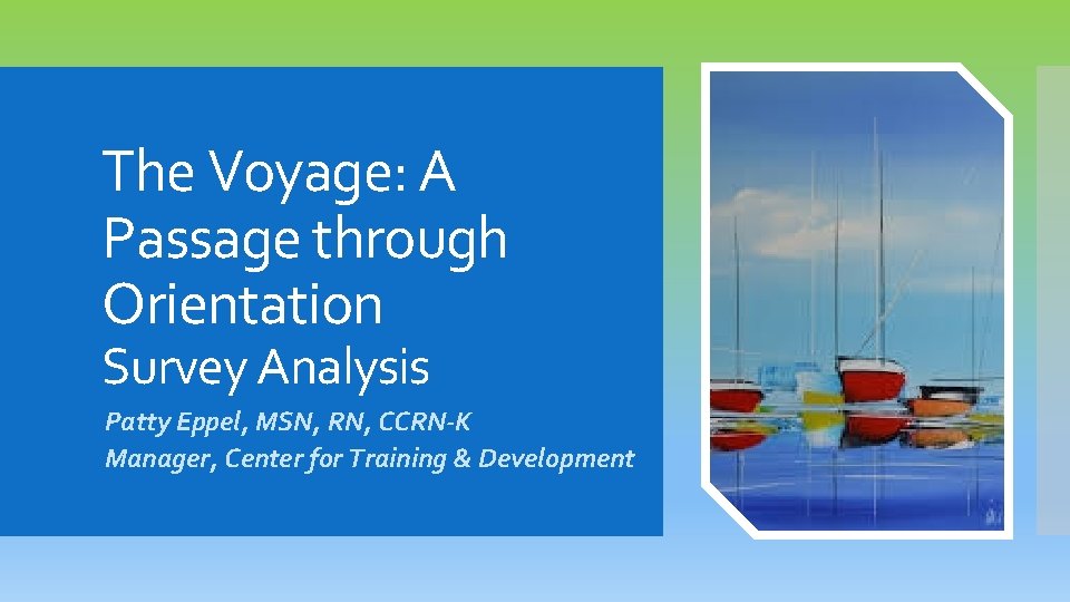 The Voyage A Passage through Orientation Survey Analysis