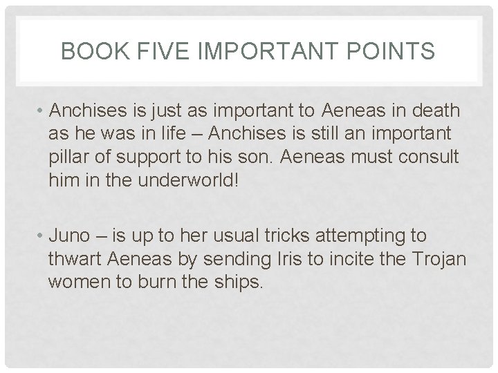 THE AENEID BOOK FIVE BOOK FIVE Aeneas sets
