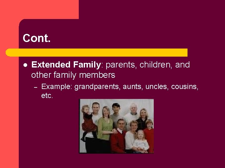 The Role of Families Why Study Families l