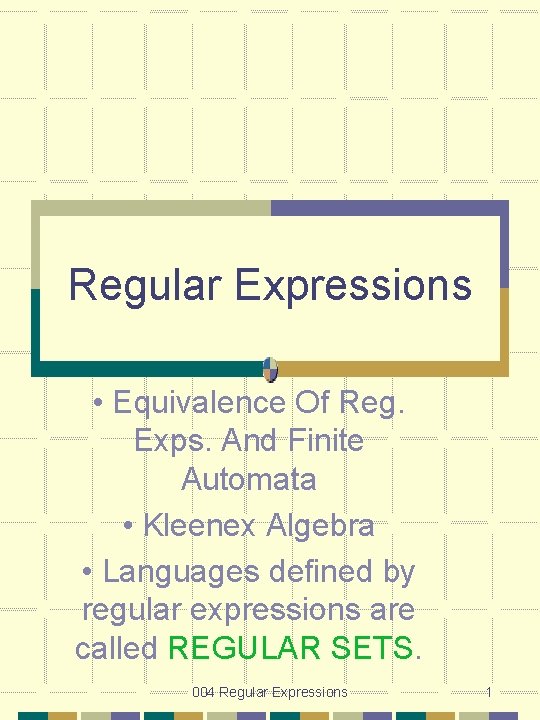 Regular Expressions Equivalence Of Reg Exps And Finite