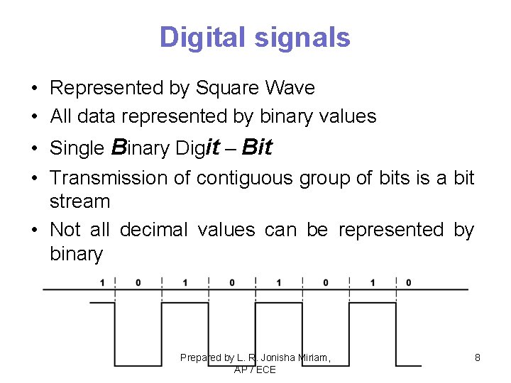 INTRODUCTION TO DIGITAL SIGNAL PROCESSING Prepared by L