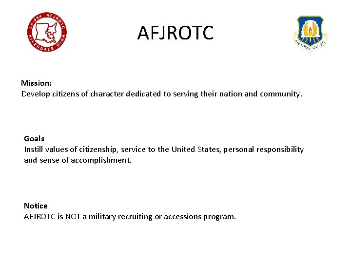 AFJROTC AFJROTC Lt Col Jerry Brumfield SMSgt Gail