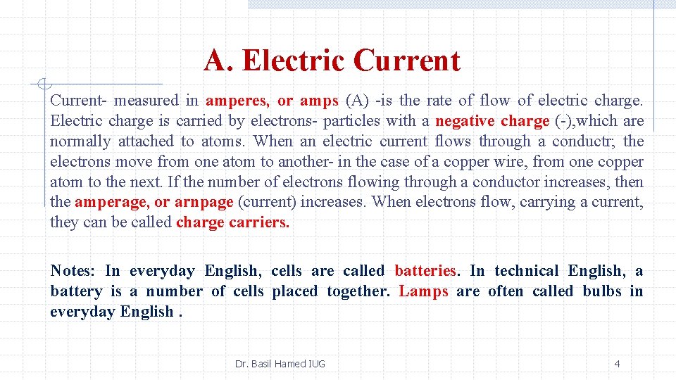 Unit 43 Current Voltage and Resistance Dr Basil