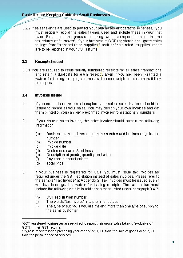 BASIC RECORD KEEPING AND ROLE OF TABLE OF