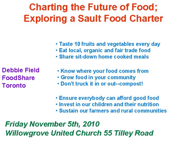 Charting the Future of Food Exploring a Sault