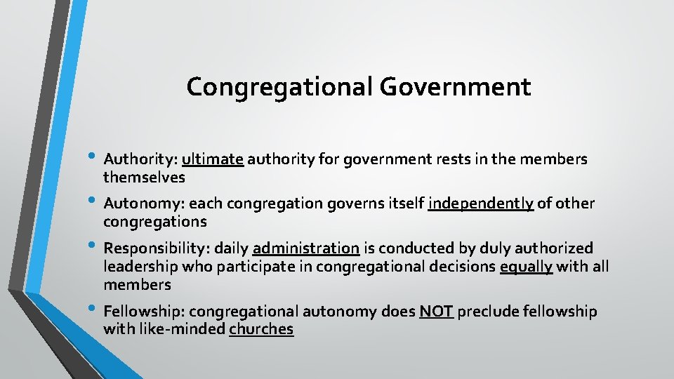 Principles of Church Government 3 Ecclesiology Summary of