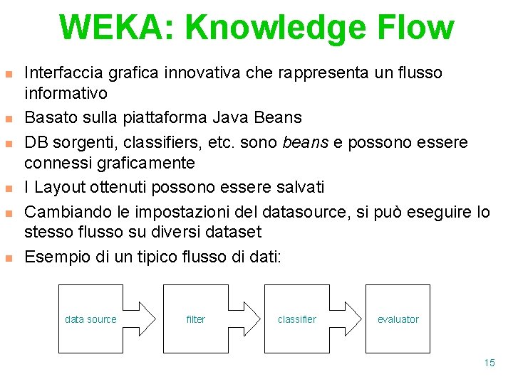 Alma Mater Studiorum Universit di Bologna WEKA Data