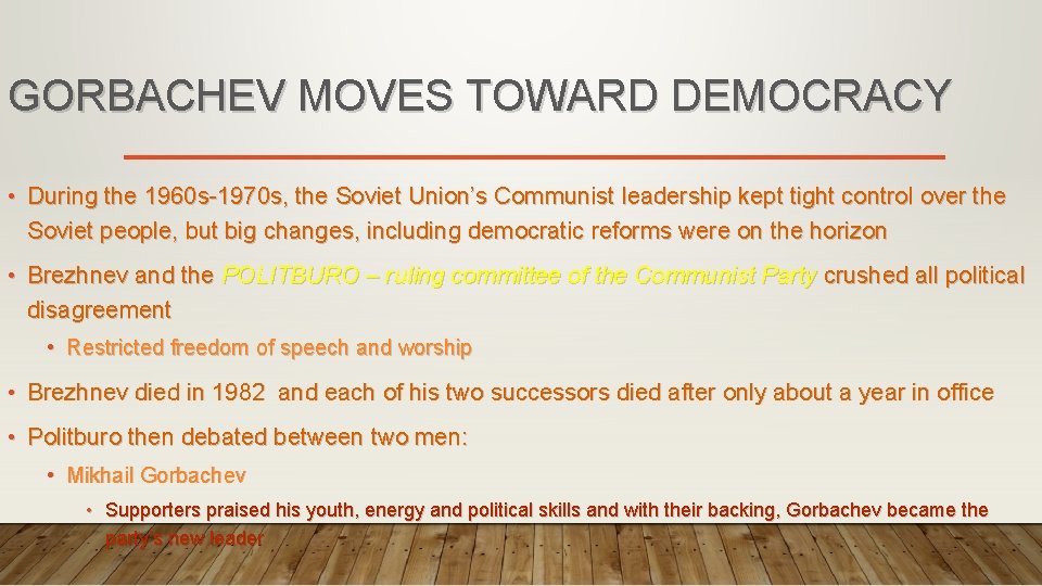 STRUGGLES FOR DEMOCRACY 1945 PRESENT COLLAPSE OF THE