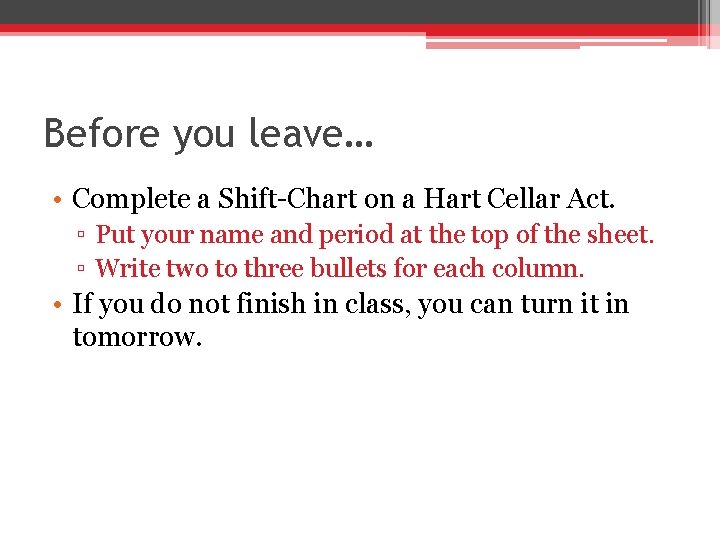 Welcome Back Lets Start Class with an Activity