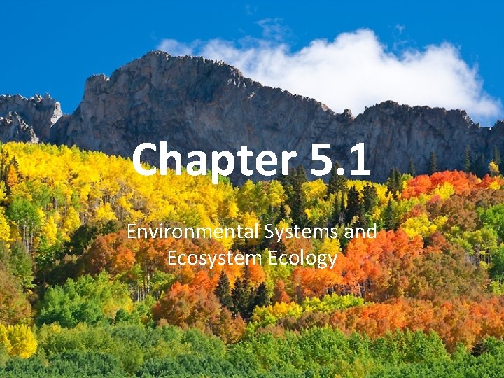 Chapter 5 1 Environmental Systems and Ecosystem Ecology