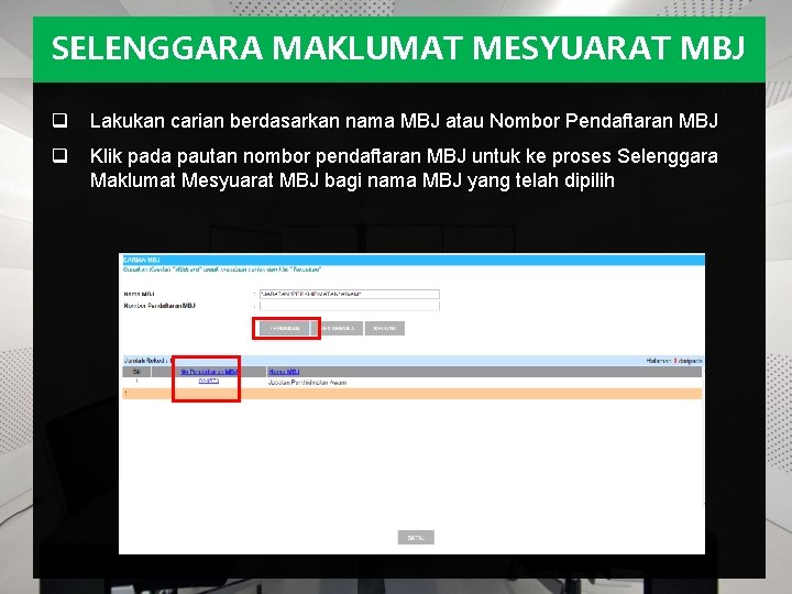 MANUAL PENGGUNA BAHAGIAN 3 FUNGSI MESYUARAT MBJ SUBMODUL
