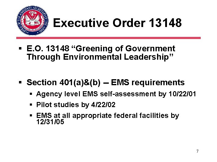 Army Environmental Management System Dr Jean Shorett Office