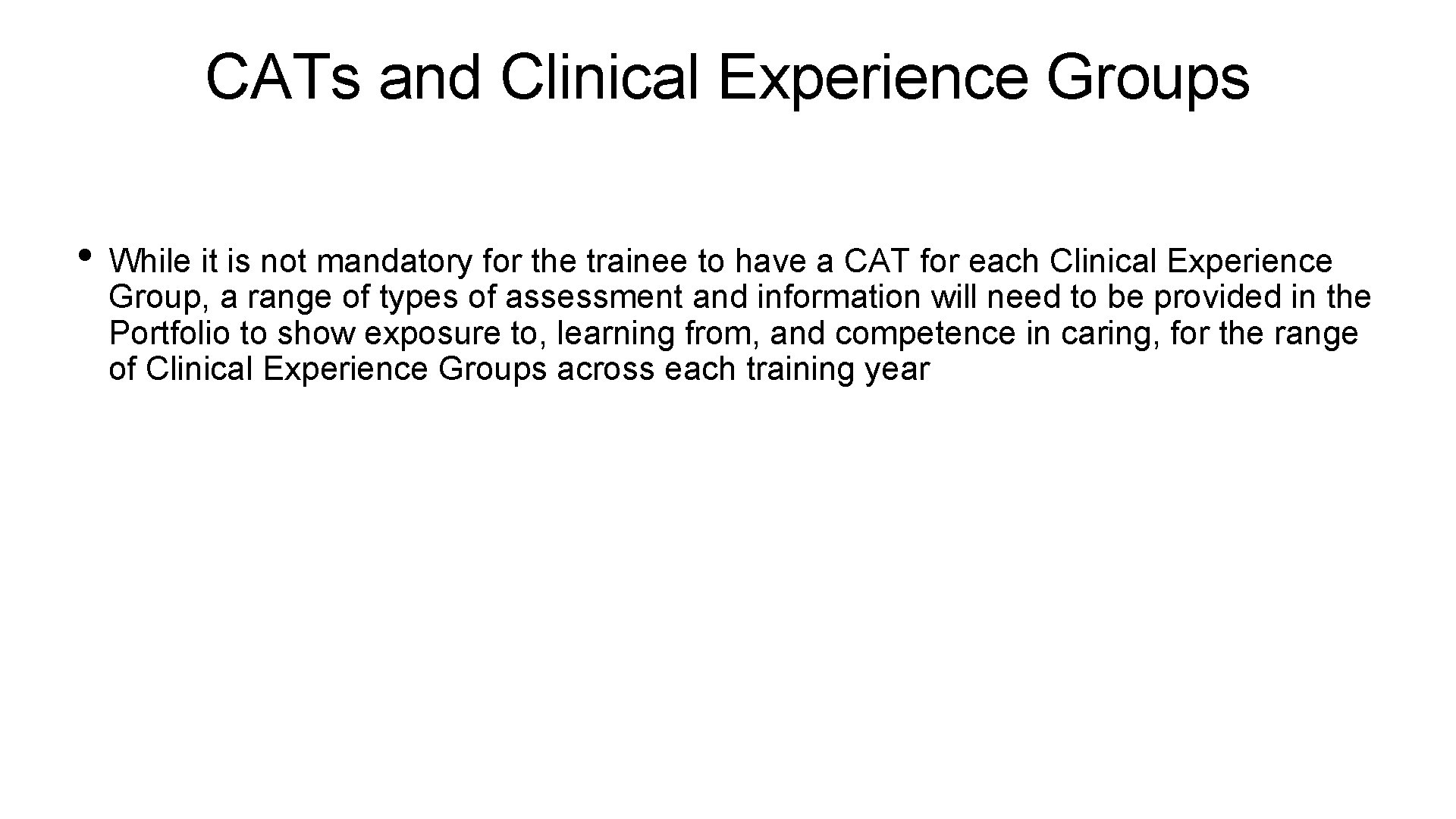 Care Assessment Tool CAT Dr Chris Webb December