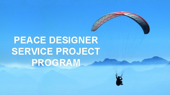 PEACE DESIGNER SERVICE PROJECT PROGRAM What a Peace