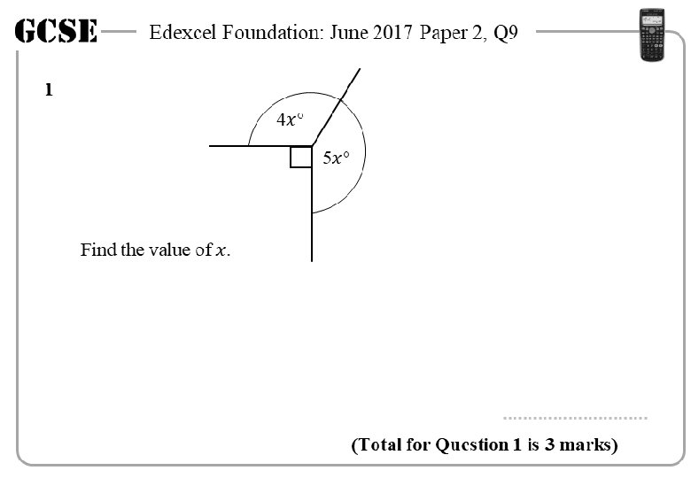 Angles Around a Point Foundation GCSE Questions These